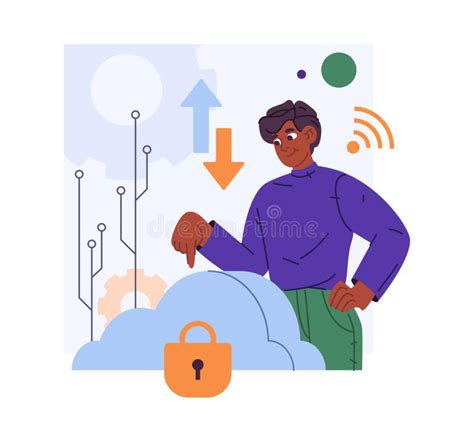 Setting Up Secure Cloud Computing Service Setting Stock Vector