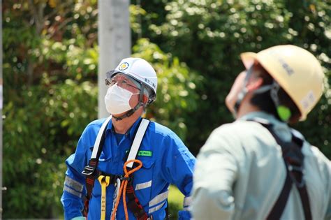 東北電力引込線工事作業訓練実技訓練 新潟県電気工事工業組合