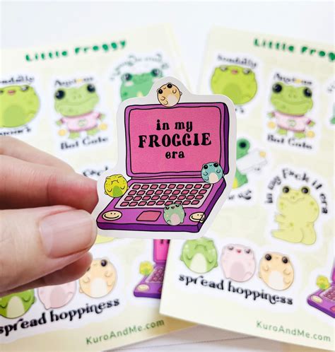 Waterproof Frog Sticker Sheet Journaling Stickers Frog Stickers