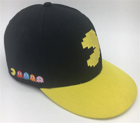 Pac Man Bandai Namco Baseball Cap Logo Official Black Gem