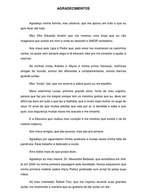 Agradecimentos De TCC Exemplos Prontos Para Usar E Adaptar