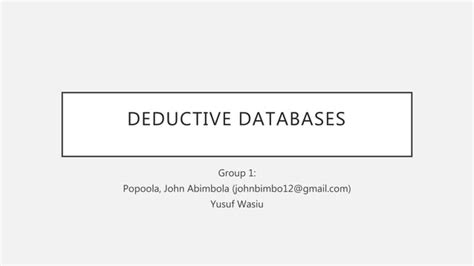 Deductive Databases Pptx