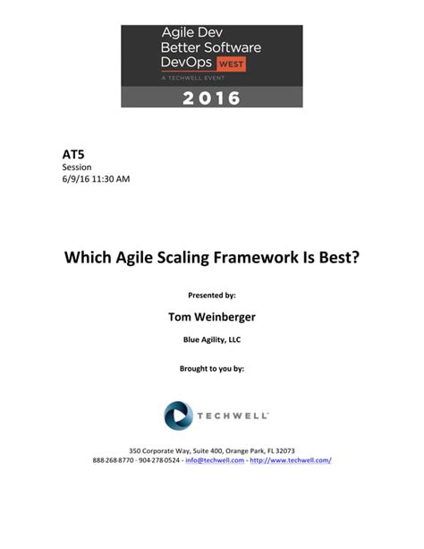 Which Agile Scaling Framework Is Best Pdf