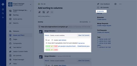 why i don t see commits git integration git integration for jira cloud