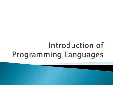 Lect 1 Introduction To Programming Languages Ppt