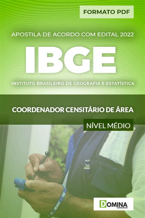 Apostila Concurso Ibge 2022 Coordenador Censitário Área Cca Domina