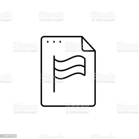 檔文檔標誌圖示簡單行圖示的輪廓向量為 Ui 和 Ux網站或移動應用程式向量圖形及更多三角旗圖片 三角旗 互聯網 合約 Istock
