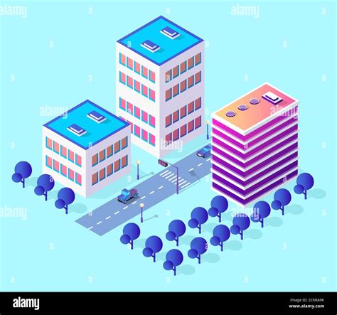 Isometric 3d Module Block District Part Stock Vector Image And Art Alamy