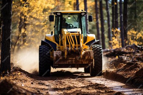 Building The Foundation Motor Grader In Operation Premium Ai