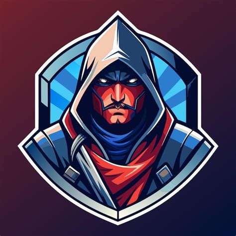 Assassin Logo Sticker Vector Illustration Flat 2 Premium Ai Generated