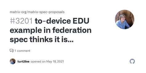 To Device Edu Example In Federation Spec Thinks It Is Presence · Issue