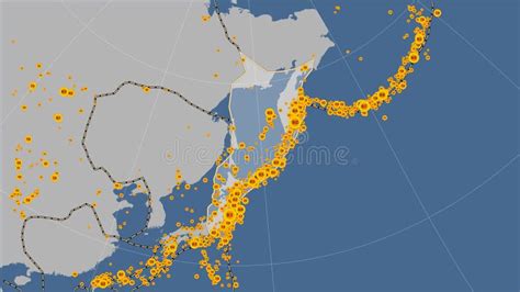 Near Okhotsk Plate Boundaries Contour Map Stock Illustration Illustration Of Risk