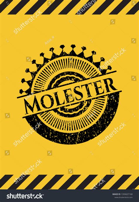 Molester Black Grunge Emblem Yellow Warning Stock Vector Royalty Free Shutterstock
