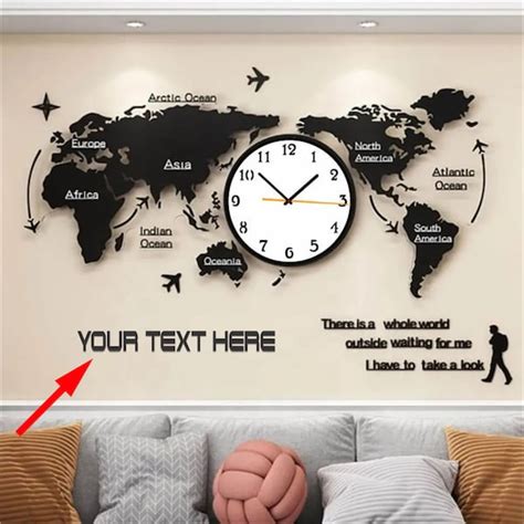 World Map Wall Clock Etsy