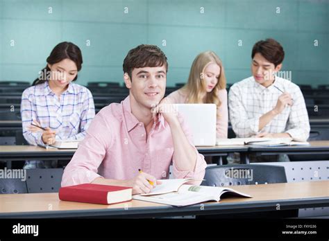International Student Studying And Having A Class In Korean College Representing Global International Student Studying And Having A Class In Korean College Representing Global