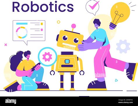 Robotics Vector Illustration Of Artificial Intelligence Robots