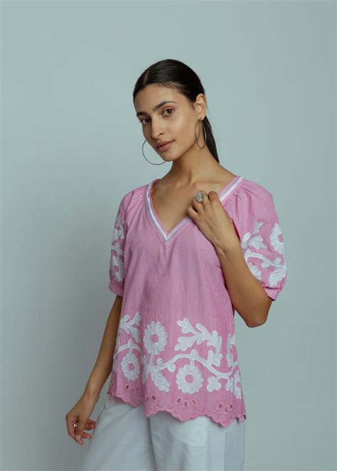 Rose And Rose Daisy Top Amalfi Pink Garmentory