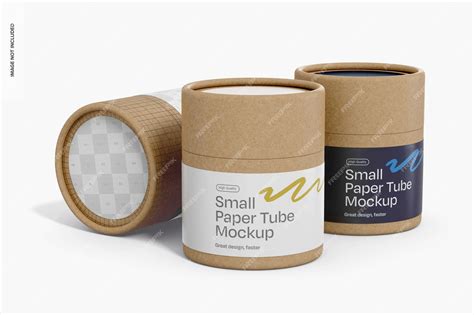 Premium Psd Small Paper Tubes With Label Mockup