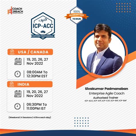 Sivakumar Sk P On Linkedin Agile Coaching Enrollnow Coach2reach