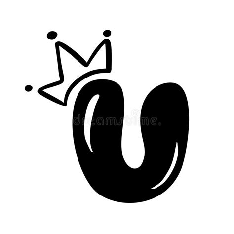 Vector Plump Vintage Cute Letter E With Crown Princess Element Font