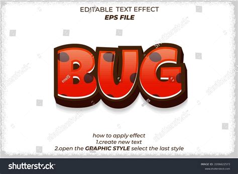 Bug Text Effect Font Editable Typography Stock Vector Royalty Free 2206622573 Shutterstock