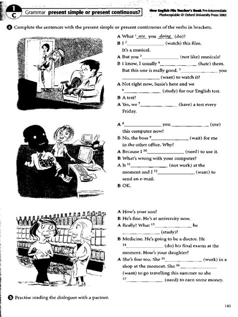 Practice Parcial Present Simple And Cont Pdf