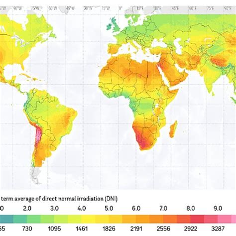 Direct Normal Irradiance In The World 39 Download Scientific Diagram