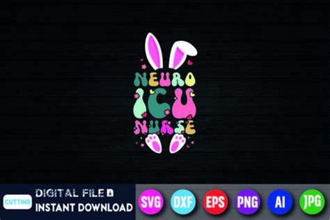 Neuro ICU Nurse Easter Bunny Neuro ICU Graphic By Creative SVG Crafts