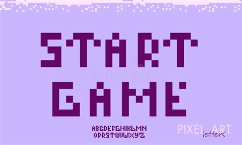Pixel Vector Alphabet Design Stylized Like In 8 Bit Games Retro