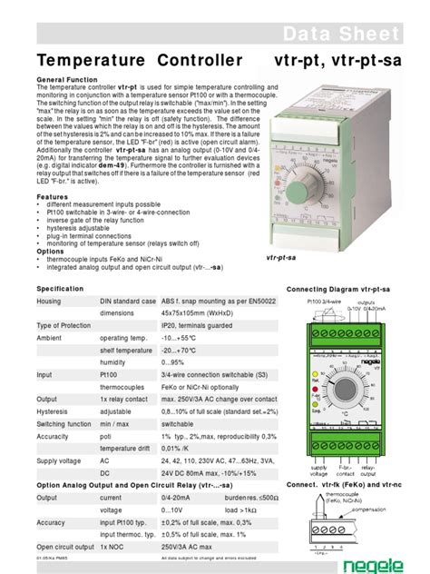 temperature controller pdf relay switch