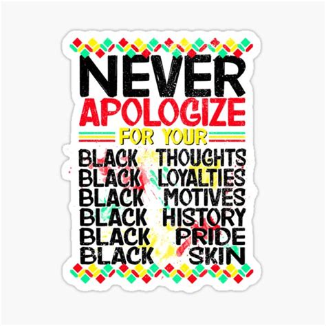"Never Apologize for your Black Thoughts, Black History Month, Black Pride" Sticker for Sale by ...