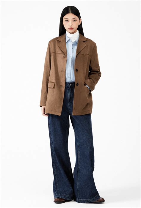 페이크 스웨이드 오버핏 테일러드 자켓miwjlet07c 미쏘