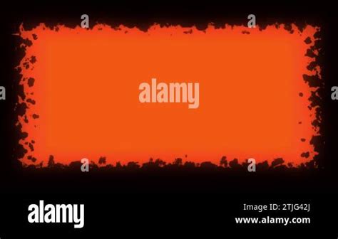 Orange Fire Effect Border Background 4k Animation Stock Video Footage