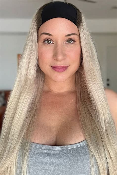 Hatvella New Blonde With Dark Roots 100 Human Hair Hatfall Wig Hw009