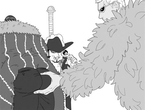 Crocodile Donquixote Doflamingo And Dracule Mihawk One Piece Drawn