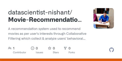 GitHub Datascientist Nishant Movie Recommendation System A Recommendation System Used To