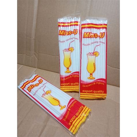 Jual Sedotan Tekuk Miss U Sedotan Bengkok Putih Susu Shopee Indonesia