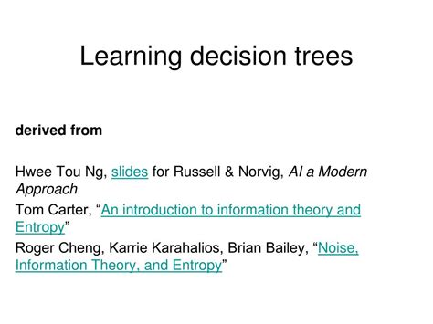 ppt learning decision trees powerpoint presentation free download