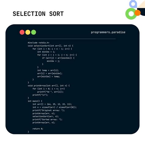 selection sort algorithm programmers paradise
