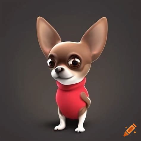 Cute Cartoon Chihuahua Wearing A Red Jacket On Craiyon