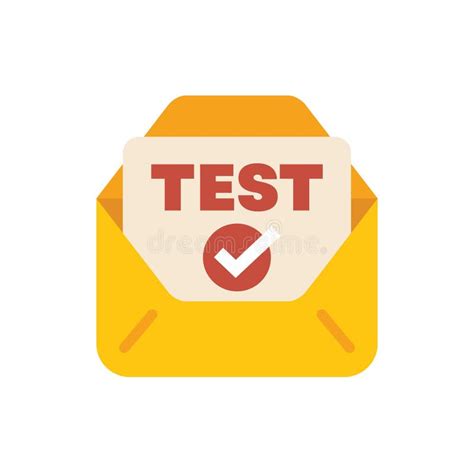 Yellow Mail Enveloppe Containing Test Results With Check Mark Symbol Stock Illustration