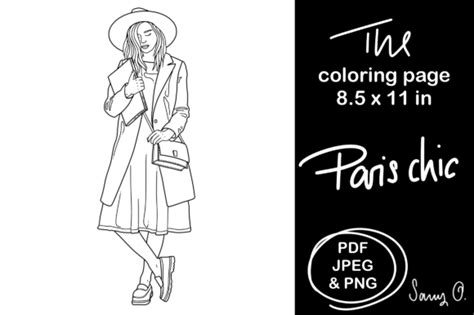 Paris Fall Fashion Women Adult Coloring Graphic By Sany O · Creative