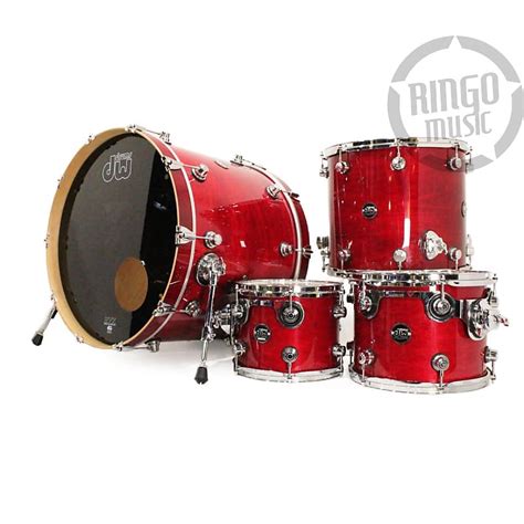 Dw Performance Maple Cherry Stain Lacquer 22 10 12 Reverb