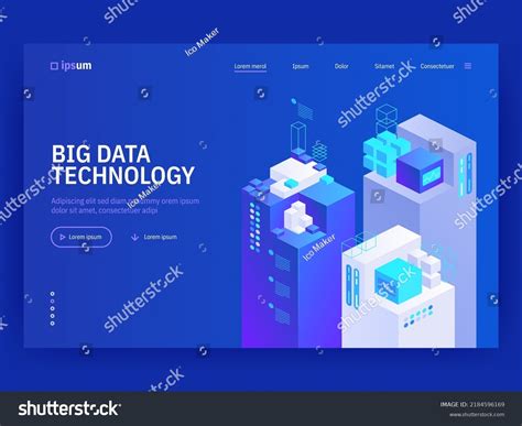 Big Data Technology Information Storage Analysis Stock Vector Royalty