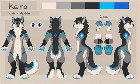 Draw Furry Reference Sheet Fursona Sheet Anthro Character Sheet Furry