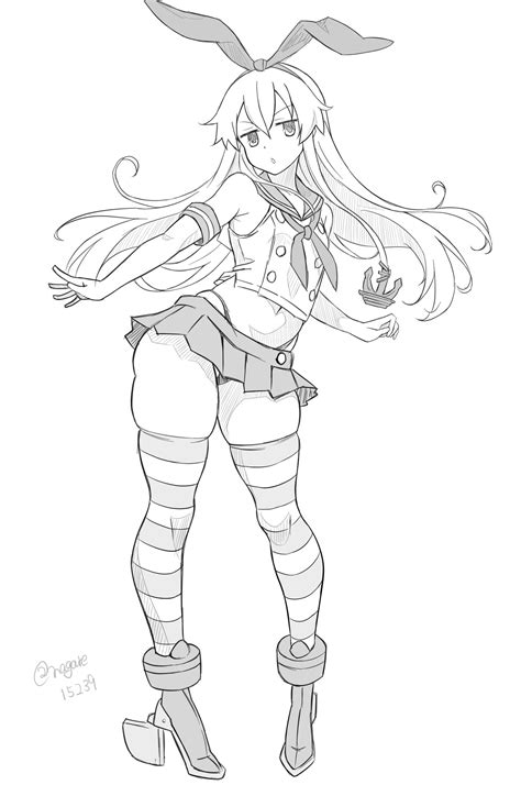 Nagare Flow Shimakaze Kancolle Kantai Collection Highres 1girl Black Neckerchief Black