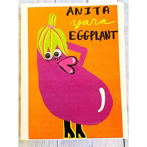 Anita Yara Eggplant Penis Card Sex Card Flirt Card Wife Card