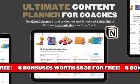 Content Creation Planner Notion Template For Coaches And Etsy