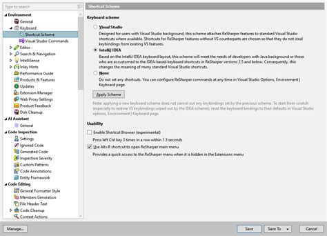Shortcuts Scheme Resharper Documentation