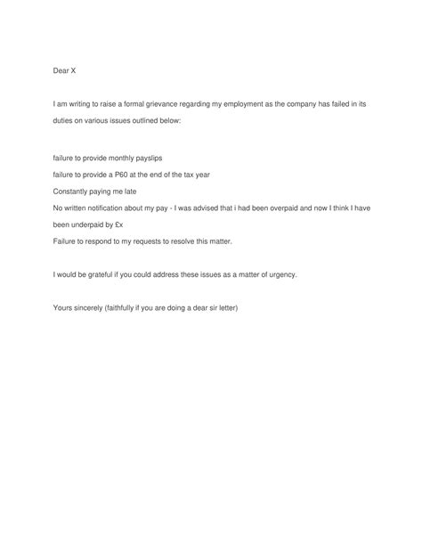 Free Printable Grievance Letter Templates Pdf Word Tips And Examples